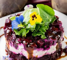 Beet Napoleons With Garlicky Balsamic Vinaigrette | Foodtalk