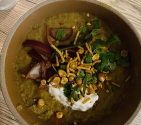 Red Lentil Dhal With Coconut Milk, Pickled Red Onion & Bombay Mix ...